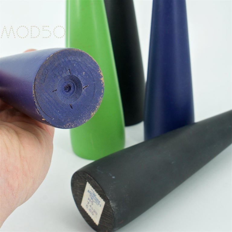 1960s Maximalist Colorful Tall Painted Danish Candlesticks Farmhouse ...
