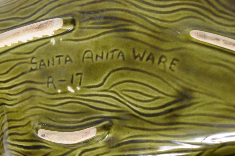 1960s MCM Green Drip Glaze Ceramic Serving Dish For Sale at 1stDibs