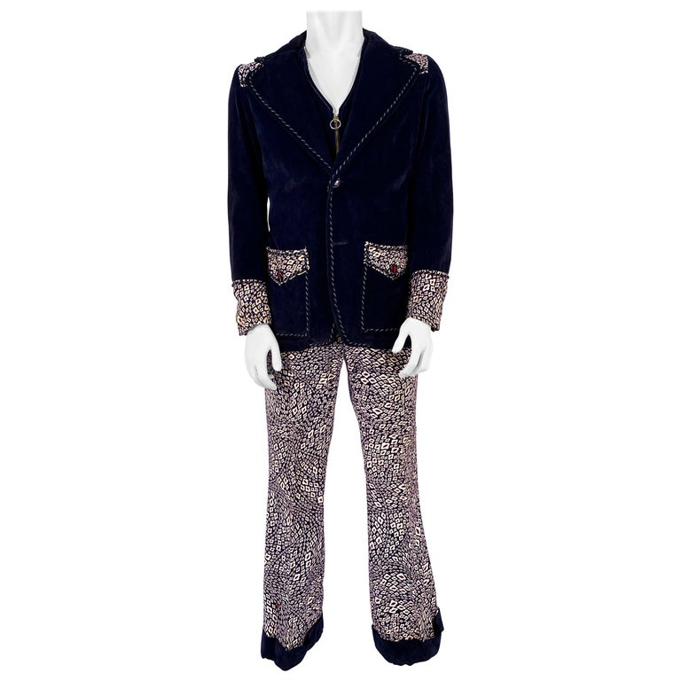 1960's Men's Mod Velvet Three-Piece Suit For Sale at 1stDibs | 60s men ...