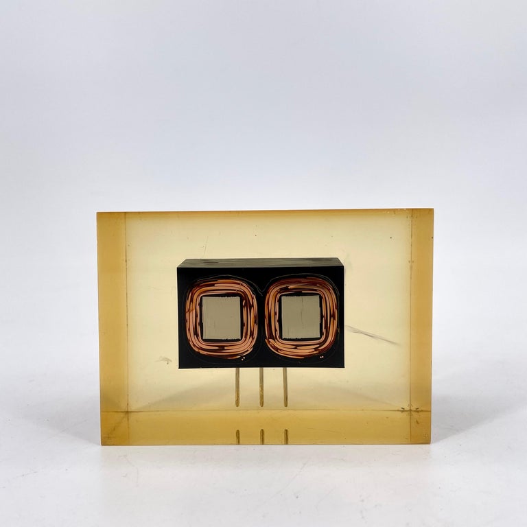 1960s Microchip Lucite Paperweight Vintage Retro Tech Sculpture MCM ...