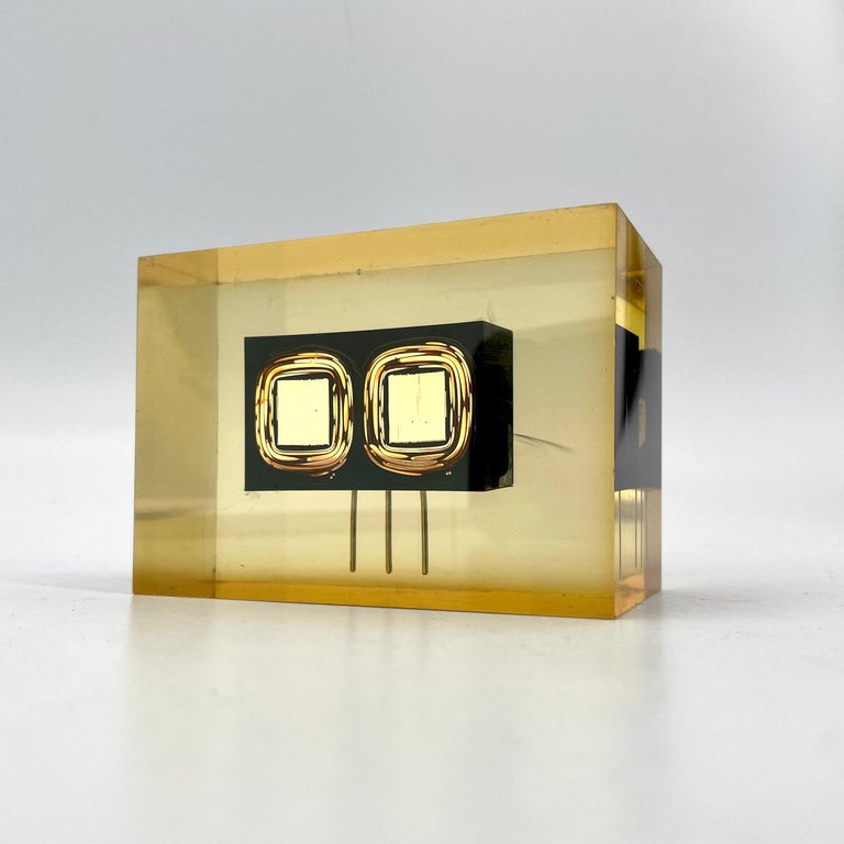 1960s Microchip Lucite Paperweight Vintage Retro Tech Sculpture MCM ...
