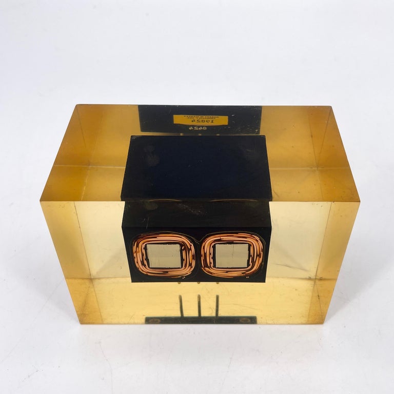 1960s Microchip Lucite Paperweight Vintage Retro Tech Sculpture MCM ...