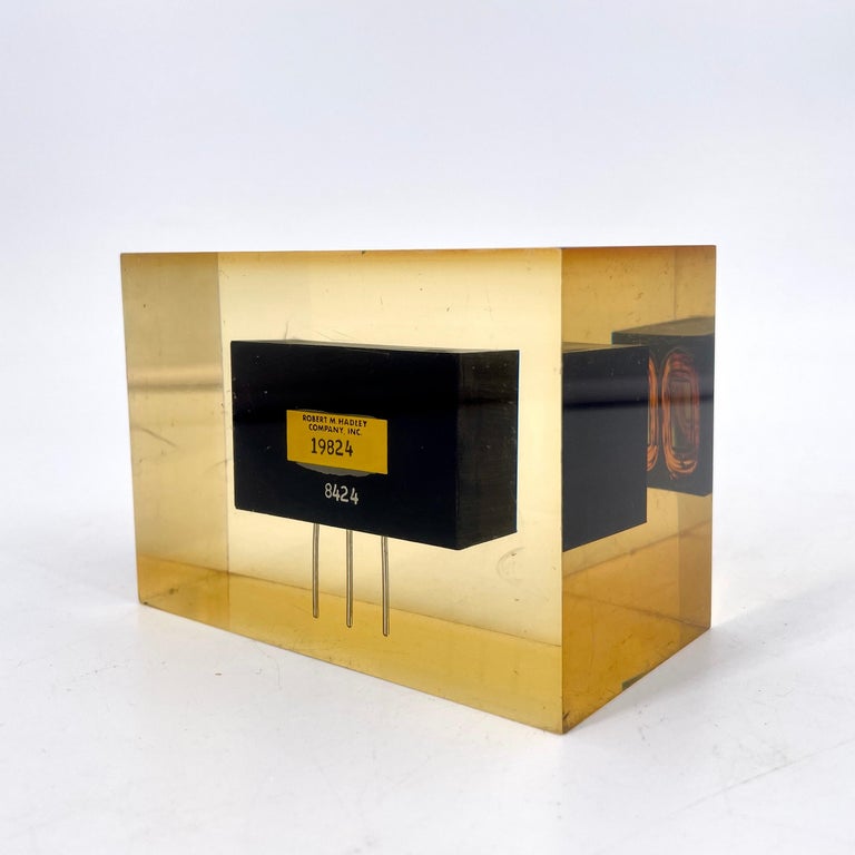 1960s Microchip Lucite Paperweight Vintage Retro Tech Sculpture MCM ...