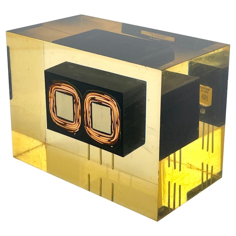 1960s Microchip Lucite Paperweight Vintage Retro Tech Sculpture MCM ...