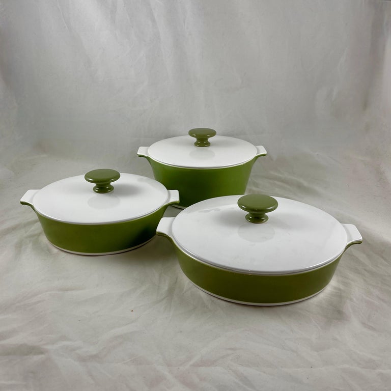 1960s Mid-Century Corning Ware ‘Avocado Round’ Line Green Covered ...
