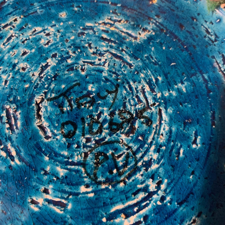 1960s Mid-Century Modern Aldo Londi for Bitossi Blue Rimini Pitcher For ...