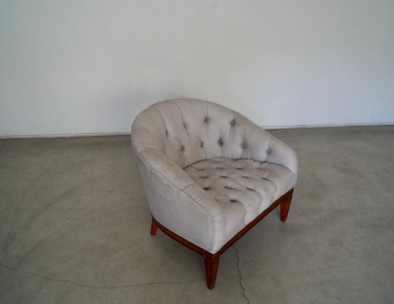 1960's Mid-Century Modern Barrel Back Lounge Chair For Sale at 1stDibs