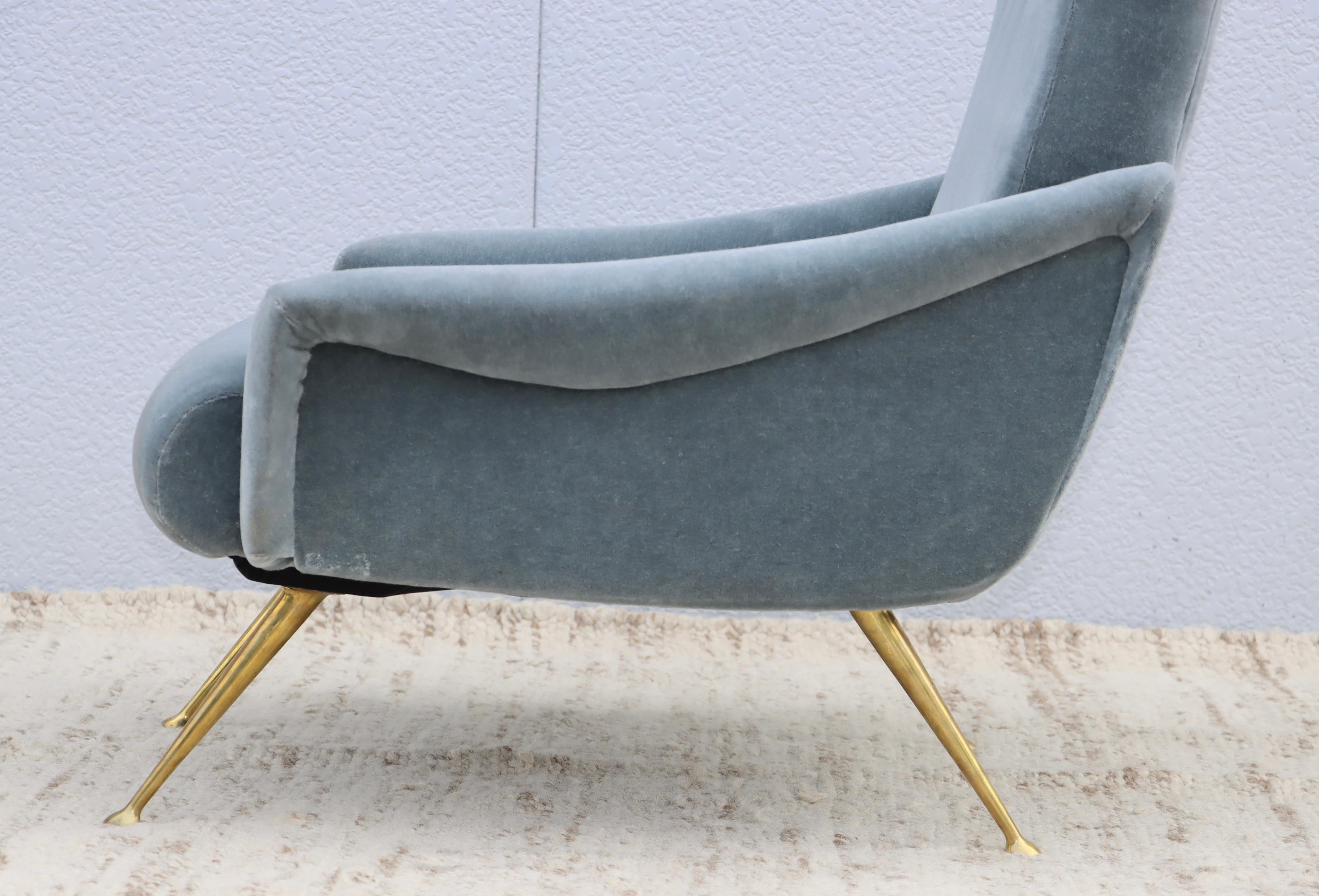 1960's Mid-Century Modern Lounge Chairs In Mohair Fabric at 1stDibs
