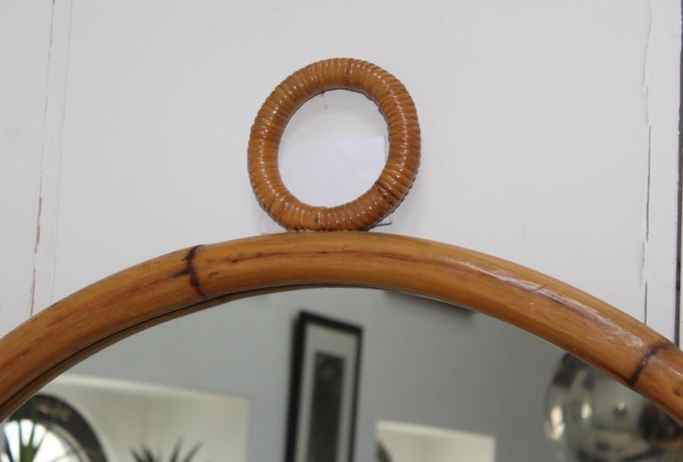 1960s Mid-Century Modern Round Bamboo Wall Mirror at 1stDibs | round ...