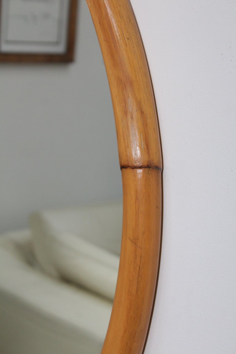 1960s Mid-Century Modern Round Bamboo Wall Mirror at 1stDibs | round ...