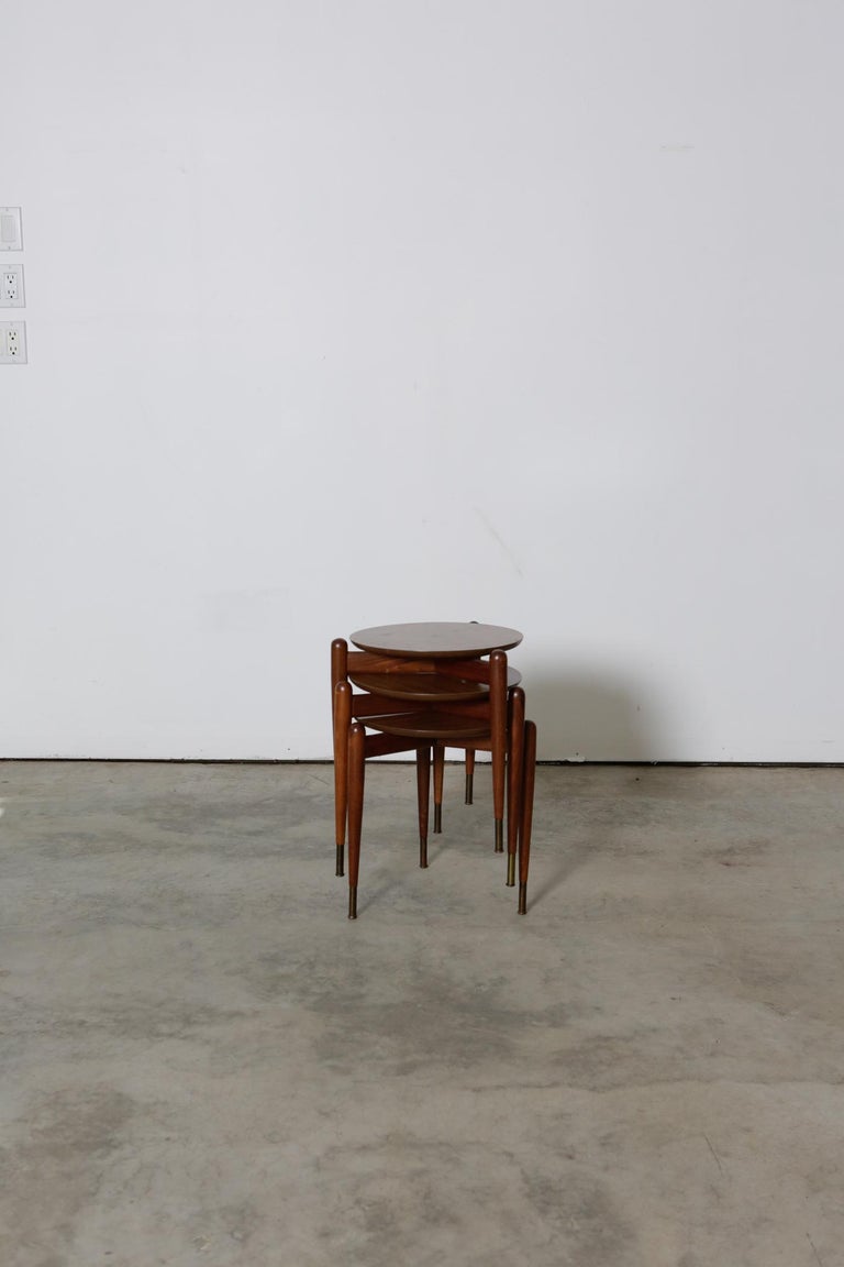 1960s Mid Century Round Stacking Side Table Custom Line by Stylecraft ...