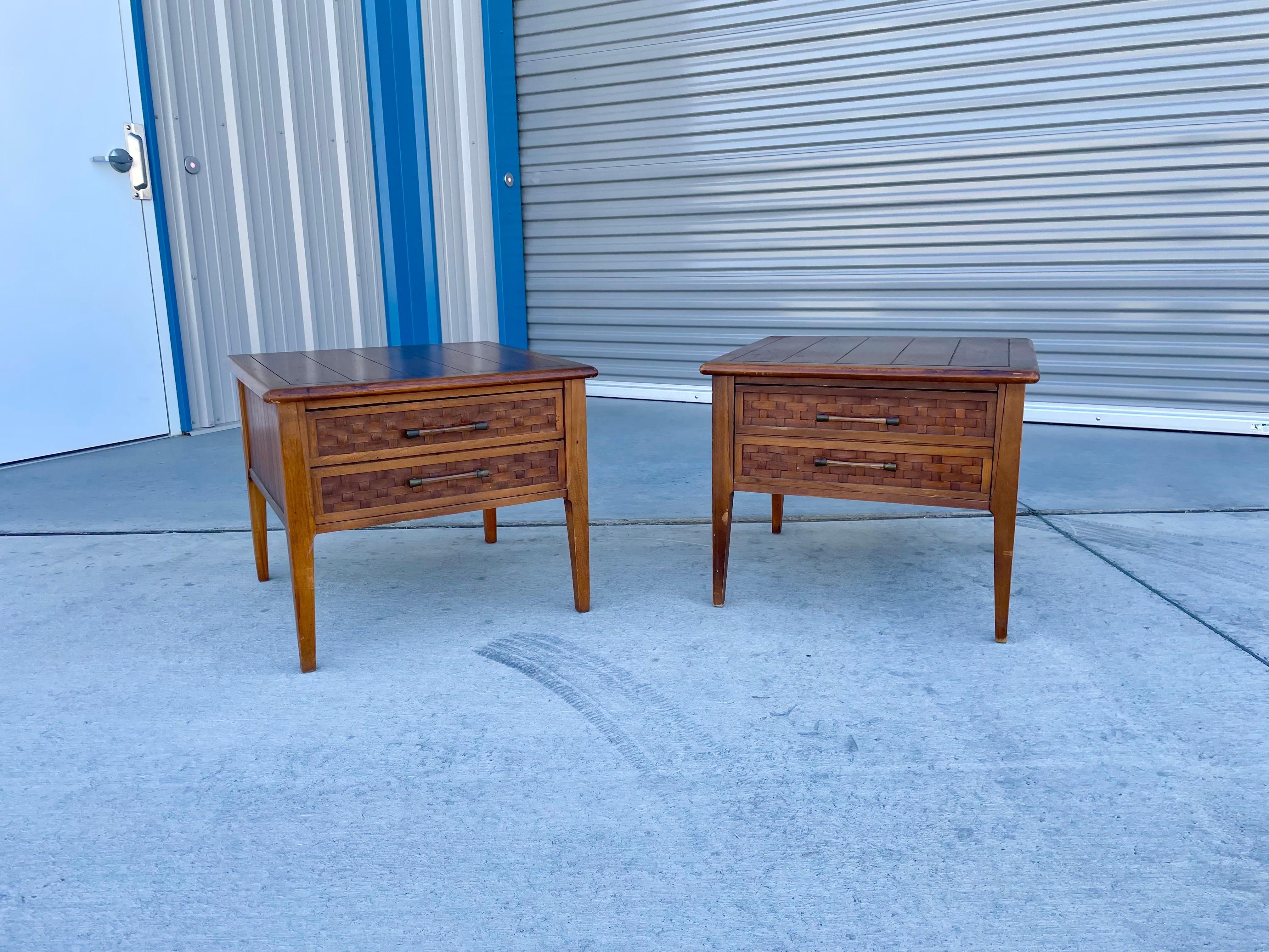 1960s Mid Century Walnut Side Tables - Set of 2 For Sale at 1stDibs