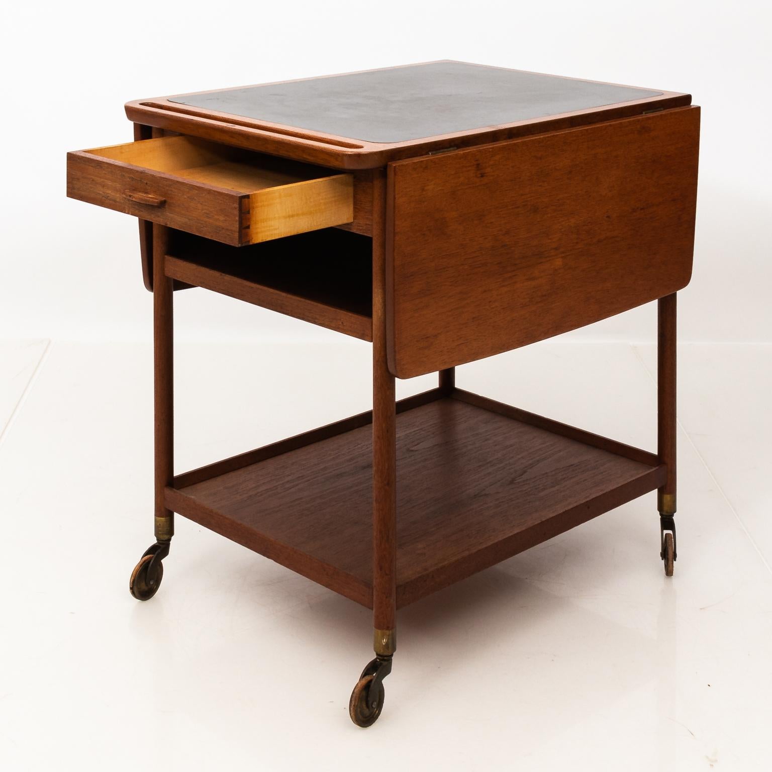 1960s Midcentury Danish Teak Drop-Leaf Trolly Table at 1stDibs | table ...