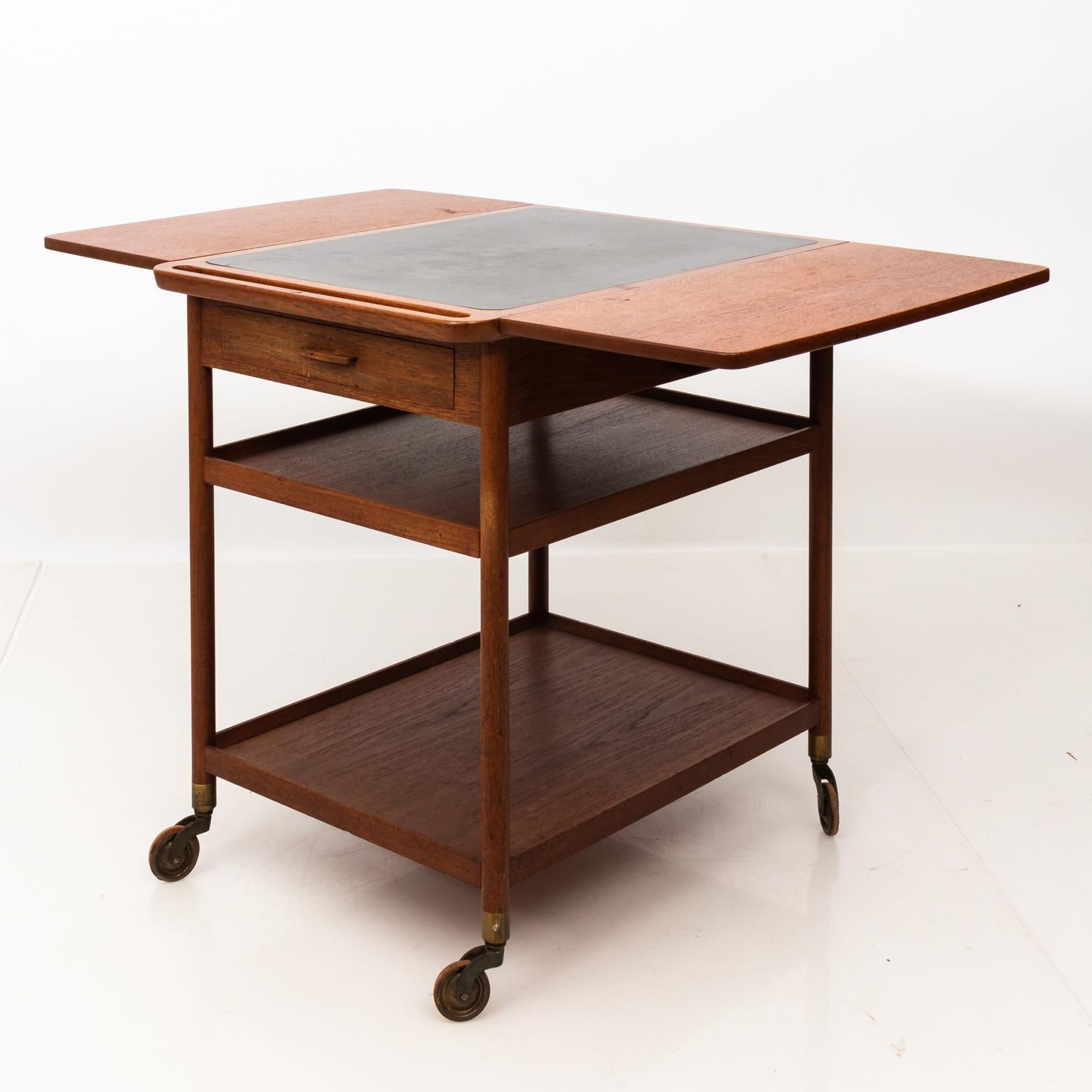 1960s Midcentury Danish Teak Drop-Leaf Trolly Table at 1stDibs | table ...