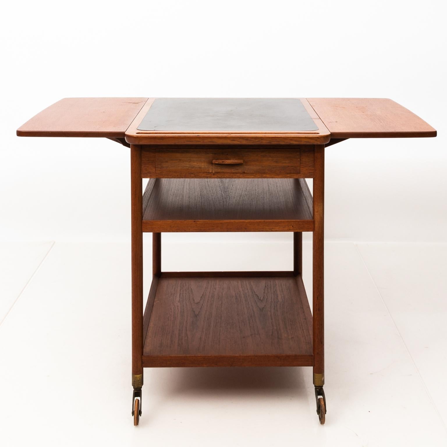 1960s Midcentury Danish Teak Drop-Leaf Trolly Table at 1stDibs | table ...