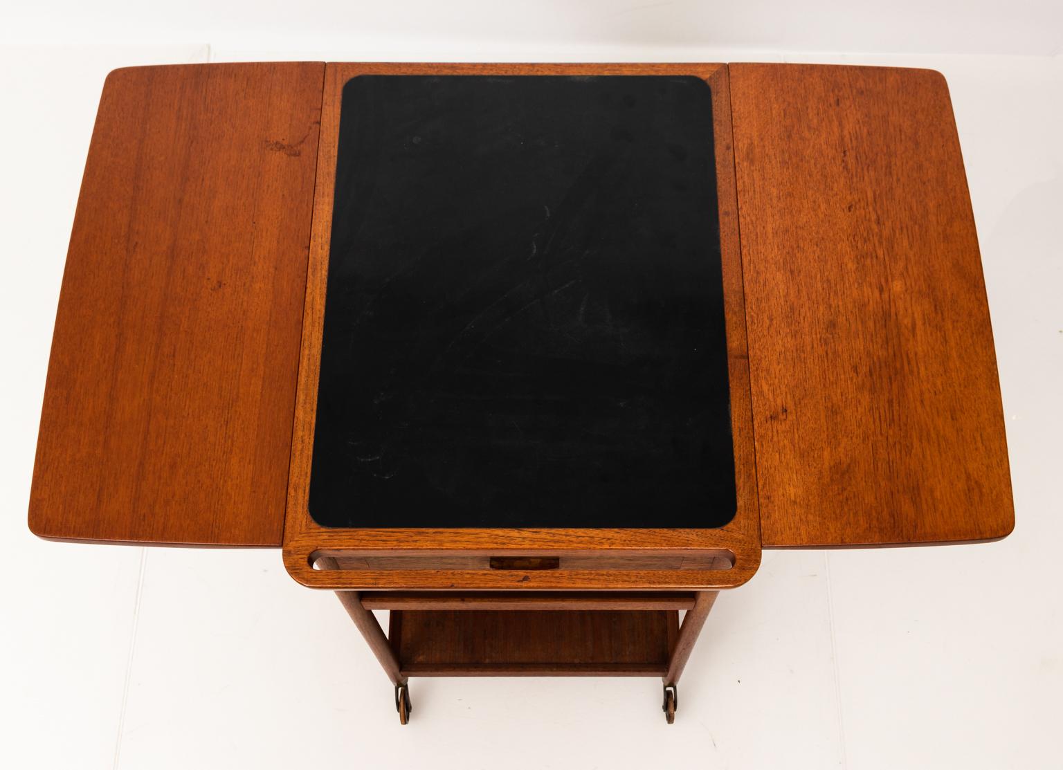1960s Midcentury Danish Teak Drop-Leaf Trolly Table at 1stDibs | table ...
