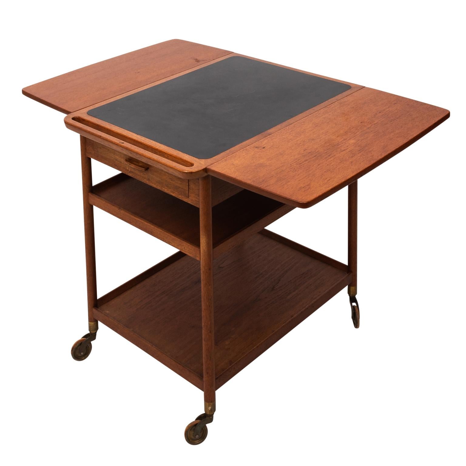 1960s Midcentury Danish Teak Drop-Leaf Trolly Table at 1stDibs | table ...
