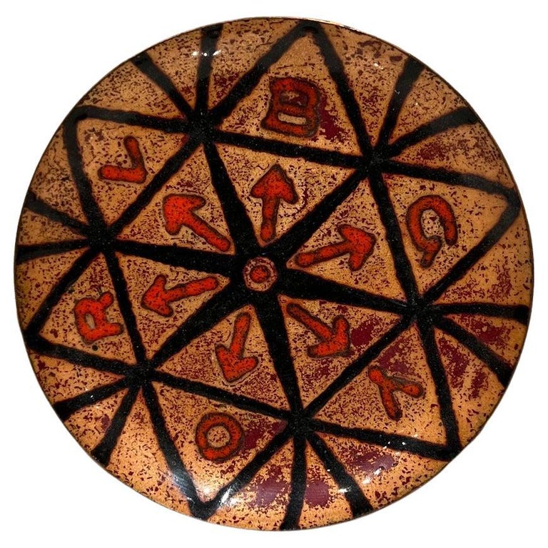 1960s Mid-Century Modern Copper Enamel Busy Arrow Art Plate For Sale at ...