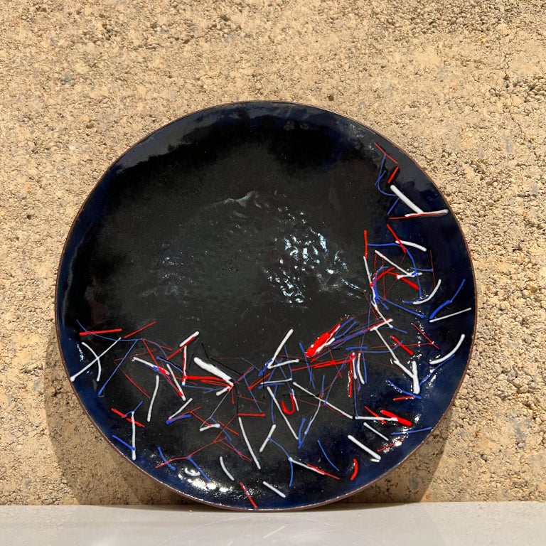 1960s Mod Copper Enamel Plate Psychedelic Abstract Style of Jackson ...