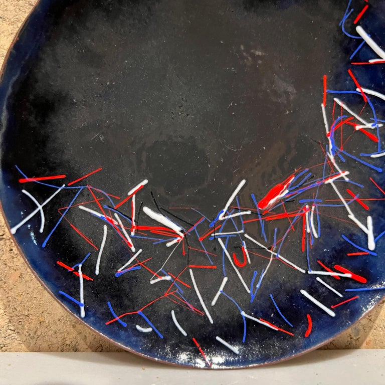 1960s Mod Copper Enamel Plate Psychedelic Abstract Style of Jackson ...