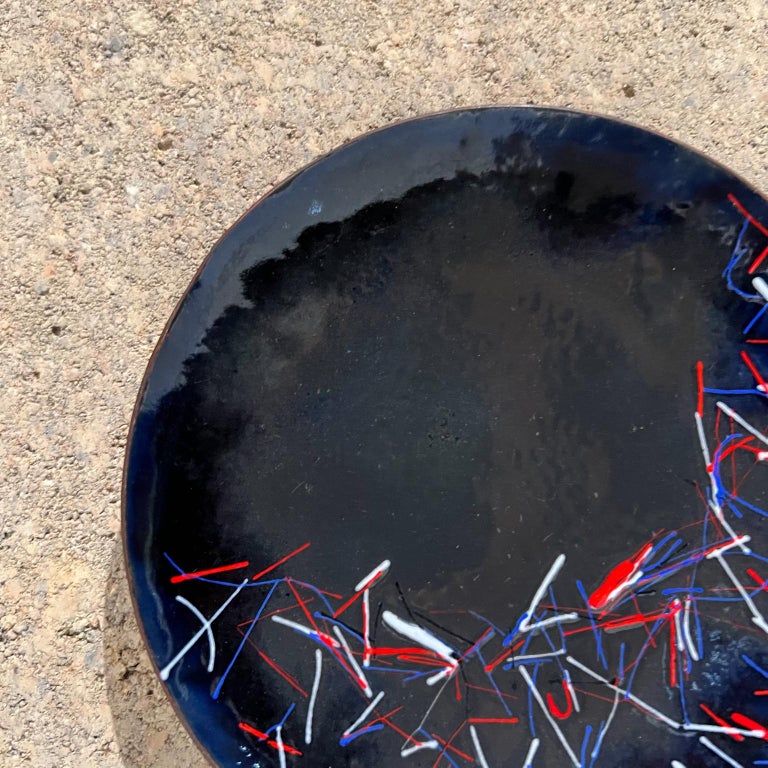 1960s Mod Copper Enamel Plate Psychedelic Abstract Style of Jackson ...