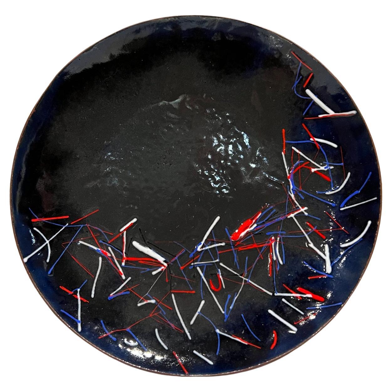 1960s Mod Copper Enamel Plate Psychedelic Abstract Style of Jackson ...