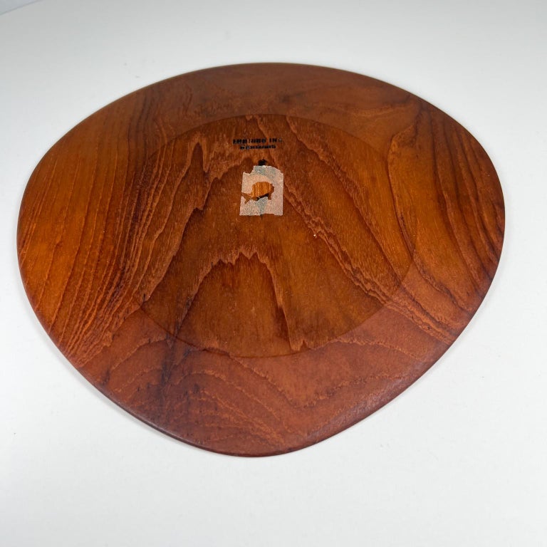 1960s Modern Five Teakwood Teardrop Breakfast Snack Plates Lunning INC ...