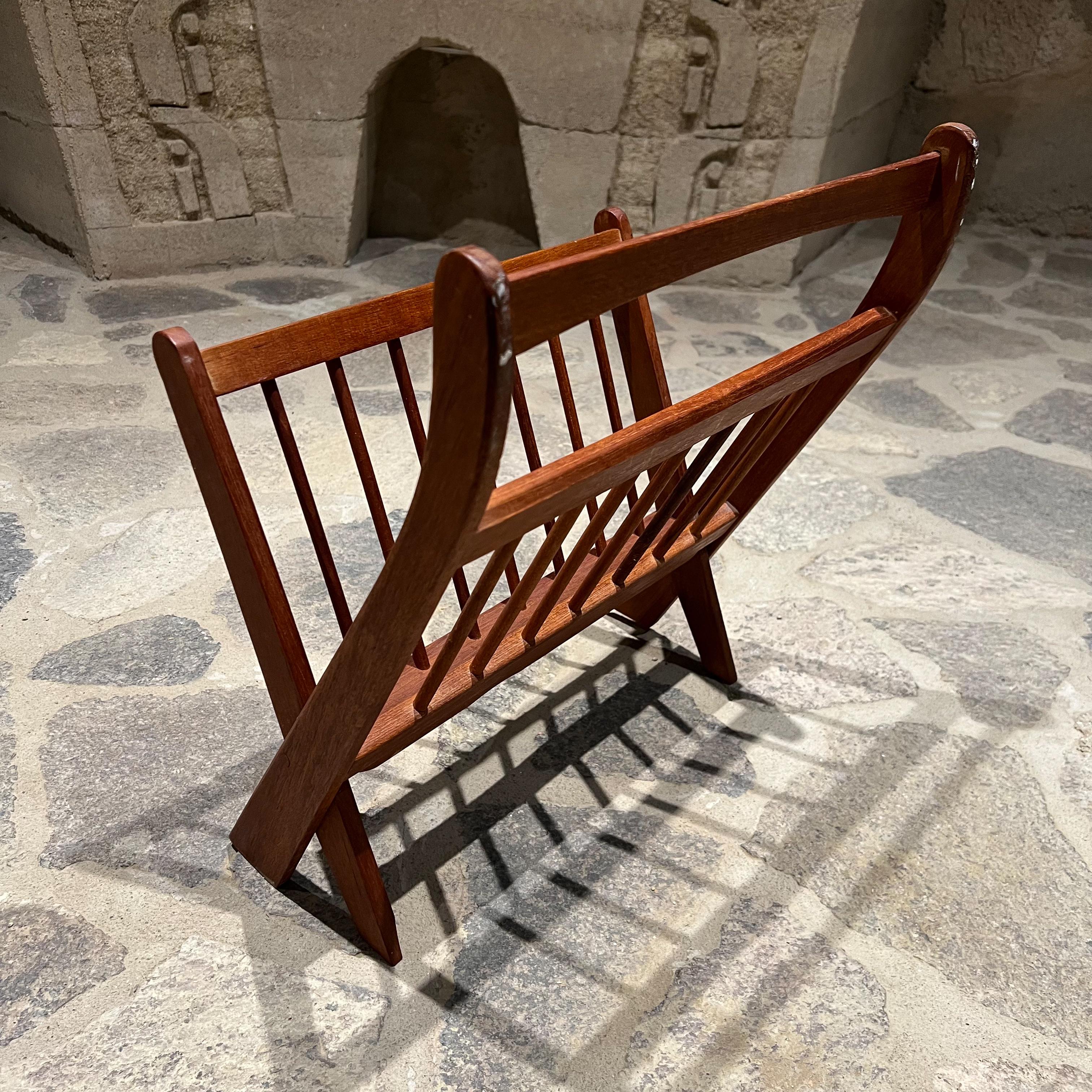 1960s Modern Magazine Holder Sculptural Folding Rack Teakwood Denmark ...