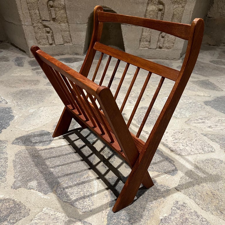 1960s Modern Magazine Holder Sculptural Folding Rack Teakwood Denmark ...