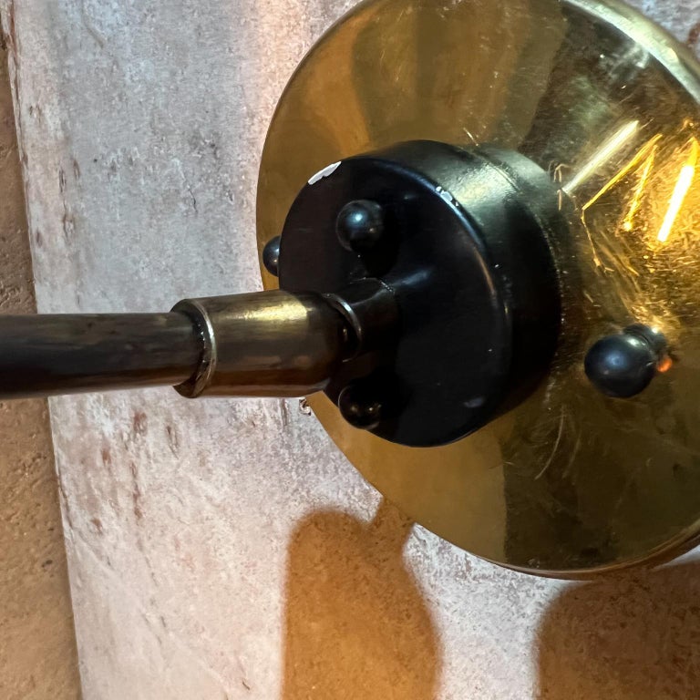 1960s Modern Stilnovo Sconce Italy Retrofit New Brass Backplate + 9 ...