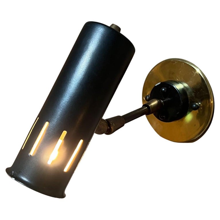 1960s Modern Stilnovo Sconce Italy Retrofit New Brass Backplate + 9 ...