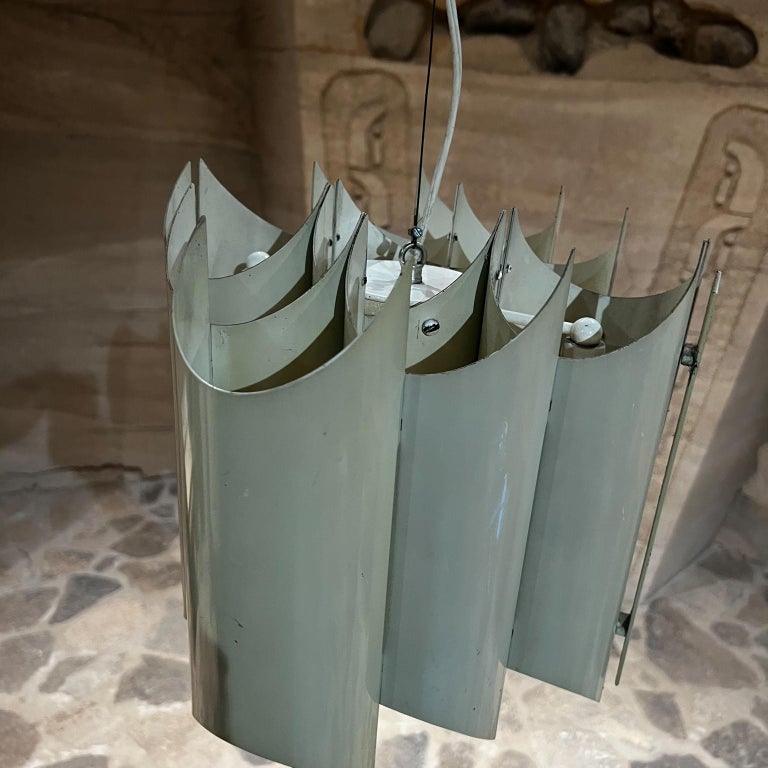 1970s Tubular Pearl Metal Sheet Cathedral Chandelier Pendant Robert ...