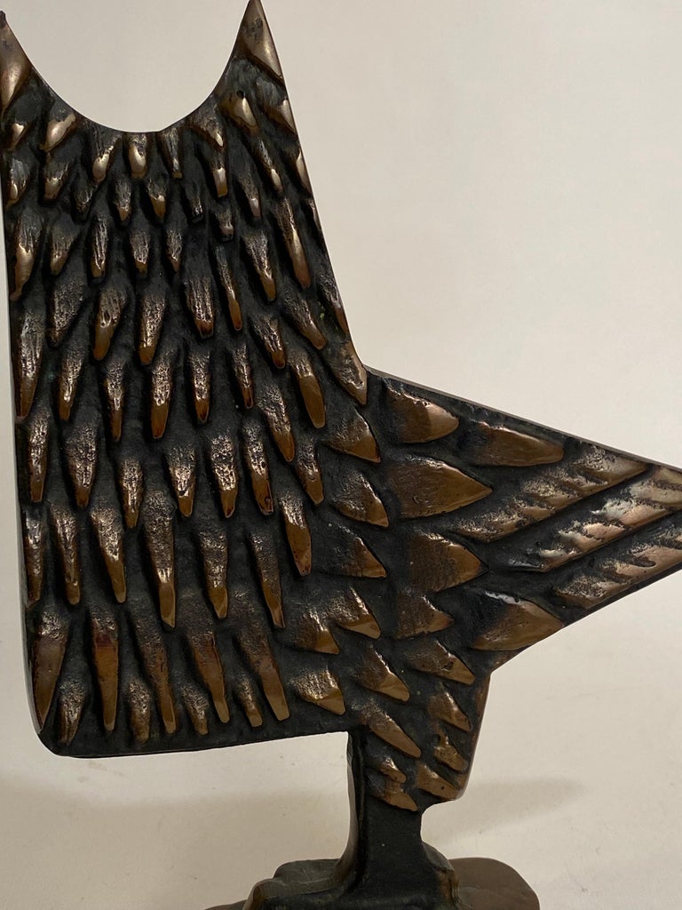 1960s Modernist Cast Bronze Owl at 1stDibs