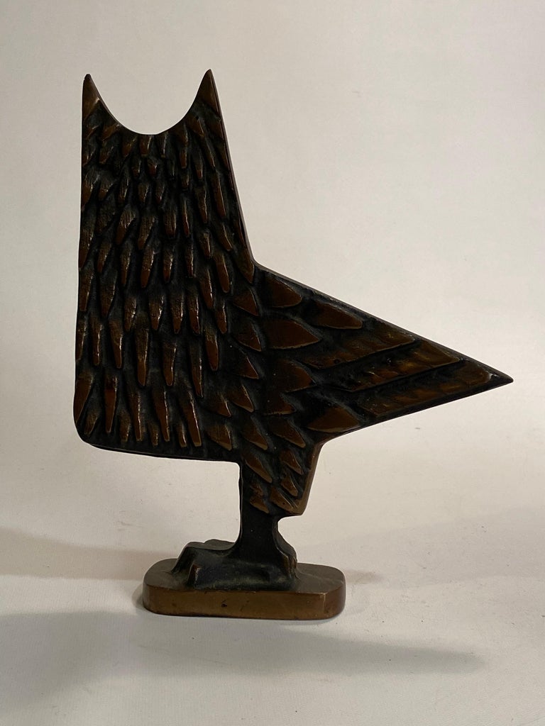 1960s Modernist Cast Bronze Owl at 1stDibs
