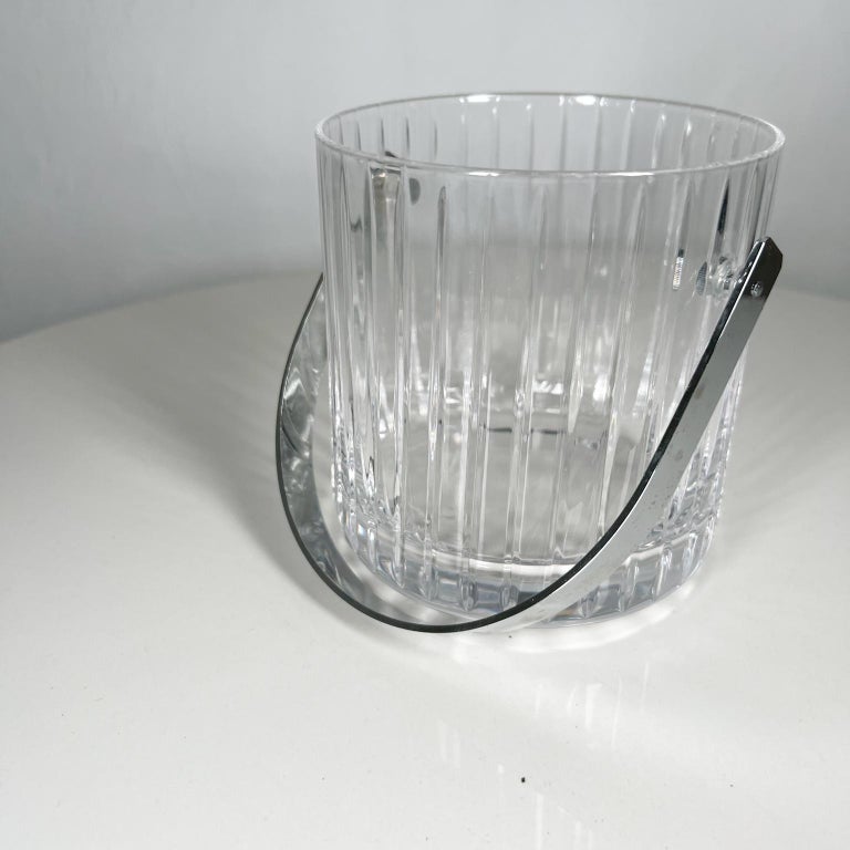 1960s Modernist Ribbed Crystal Glass Ice Bucket from Italy For Sale at ...