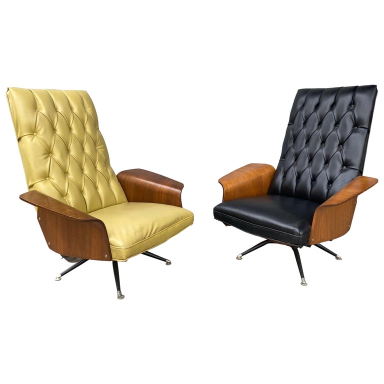 1960s Modernist Tilt / Swivel Lounge Chairs designed by Murphy Miller ...