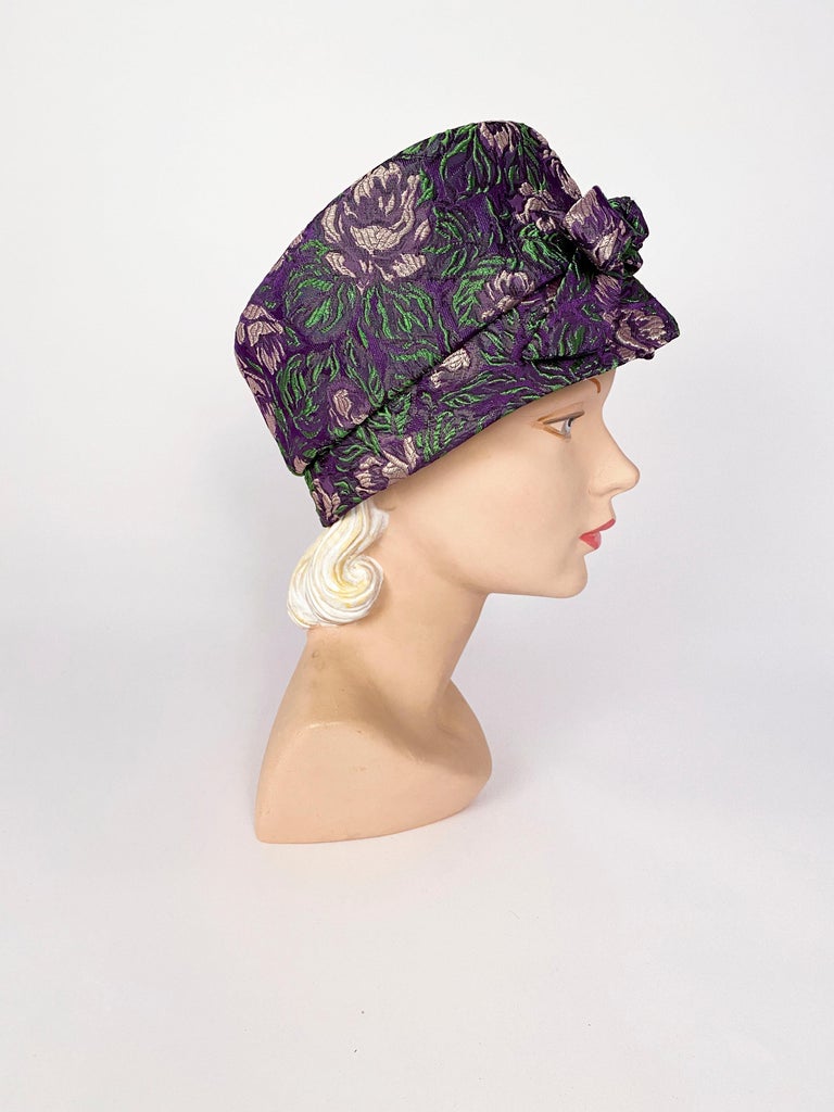 1960s Mr. John Purple Turban Hat For Sale at 1stDibs