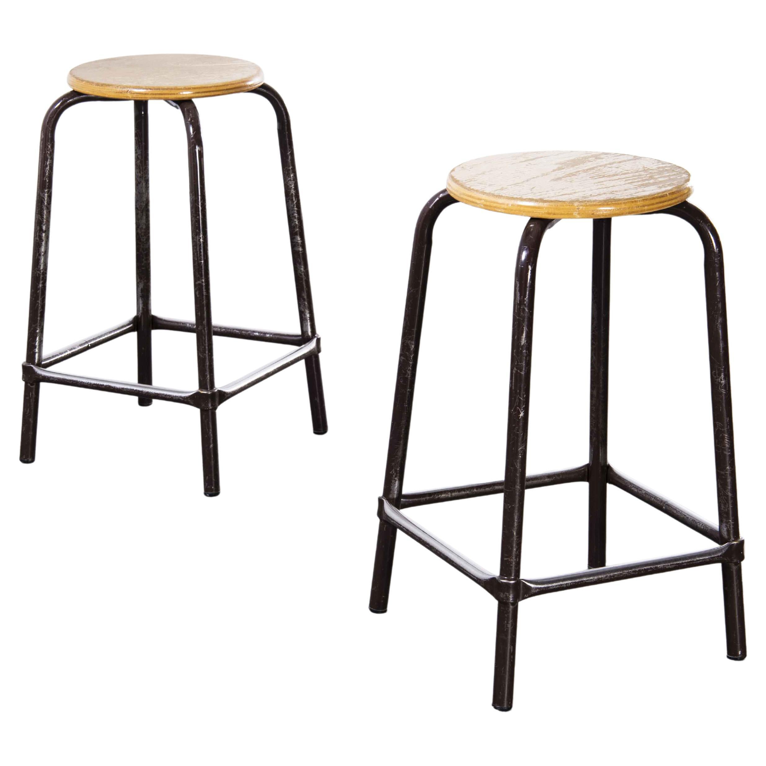 1960's Mullca French High Stools, Chocolate Round, Set of Four For Sale ...
