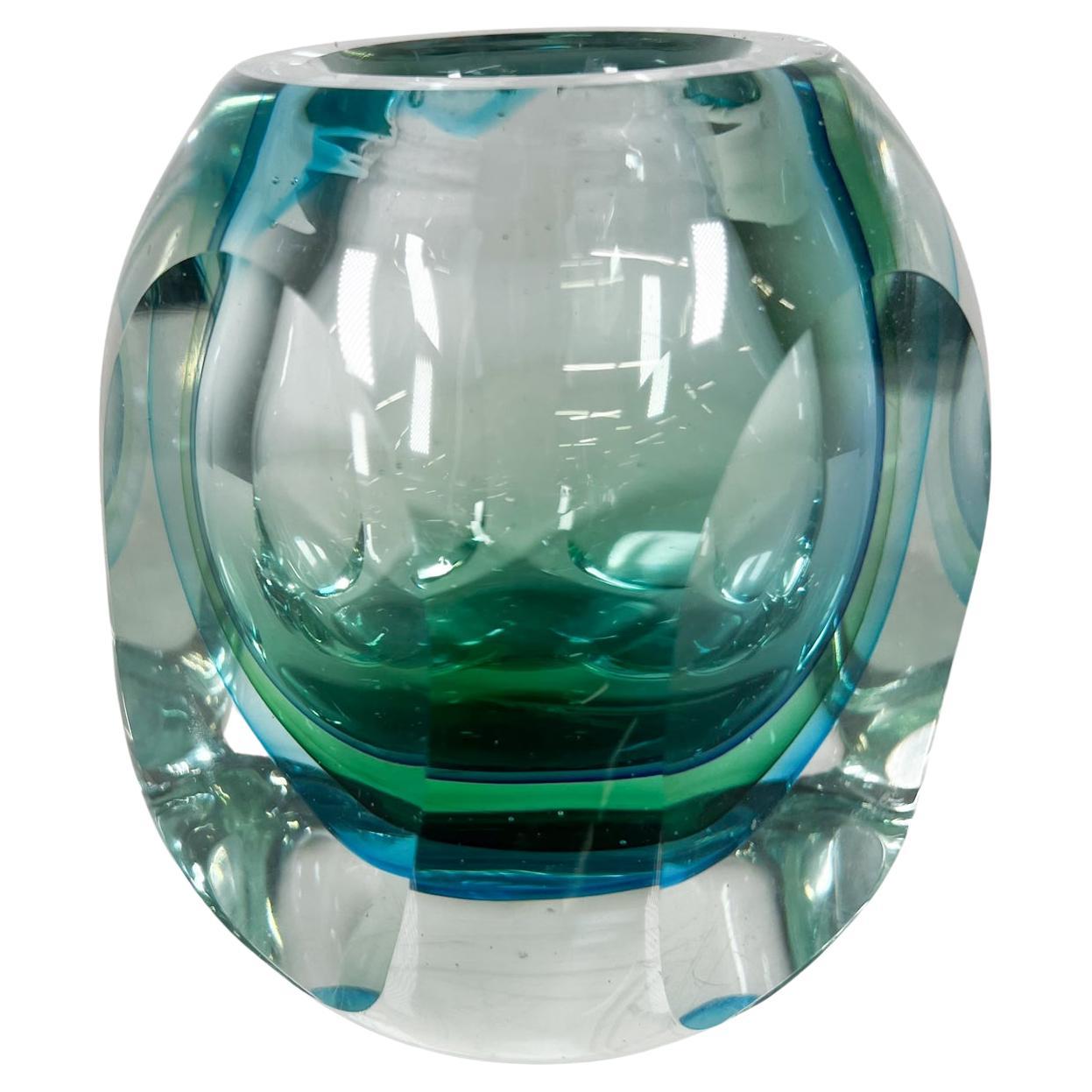1960s Murano Art Glass Vase Flavio Poli Seguso Sommerso Italy at 1stDibs