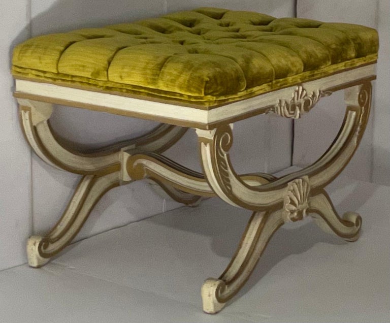 1960s Neo-Classical Style Ottomans / Benches in Velvet, Pair at 1stDibs