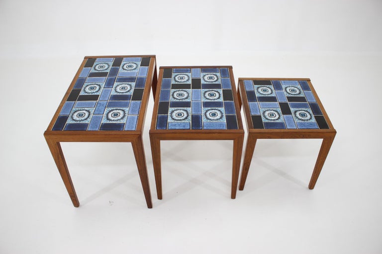 1960s Nesting Ceramic Tile Tables, Denmark For Sale at 1stDibs