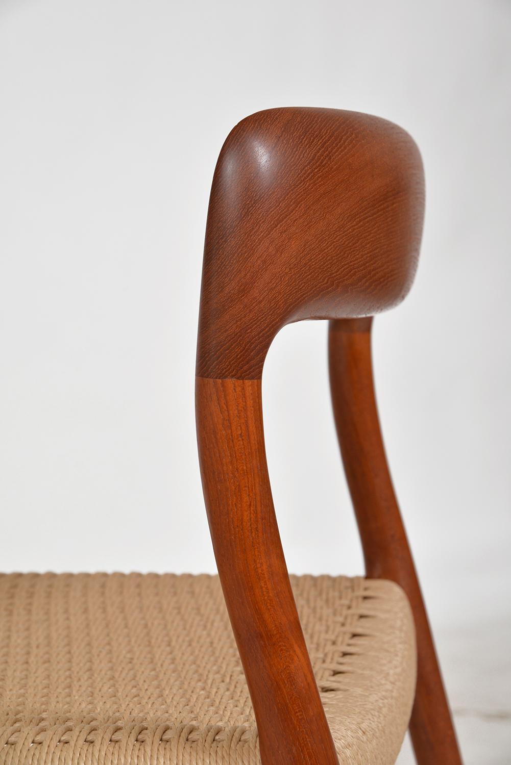 1960s Niels Moller 71 Dining Chairs Teak Papercord J.L. Moller Danish ...