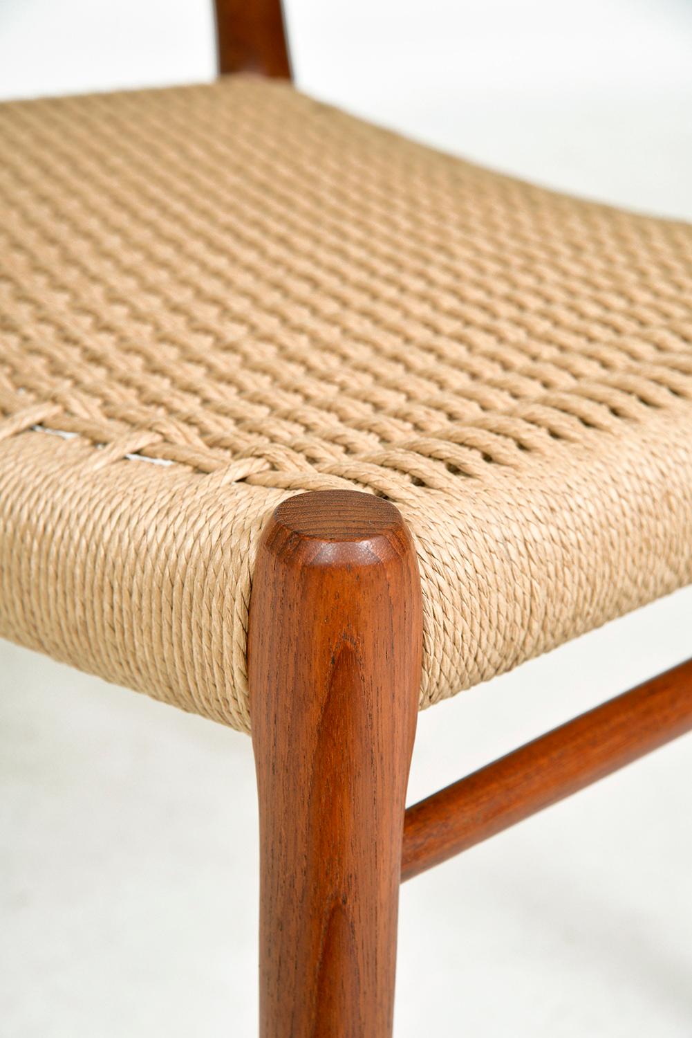 1960s Niels Moller 71 Dining Chairs Teak Papercord J.L. Moller Danish ...