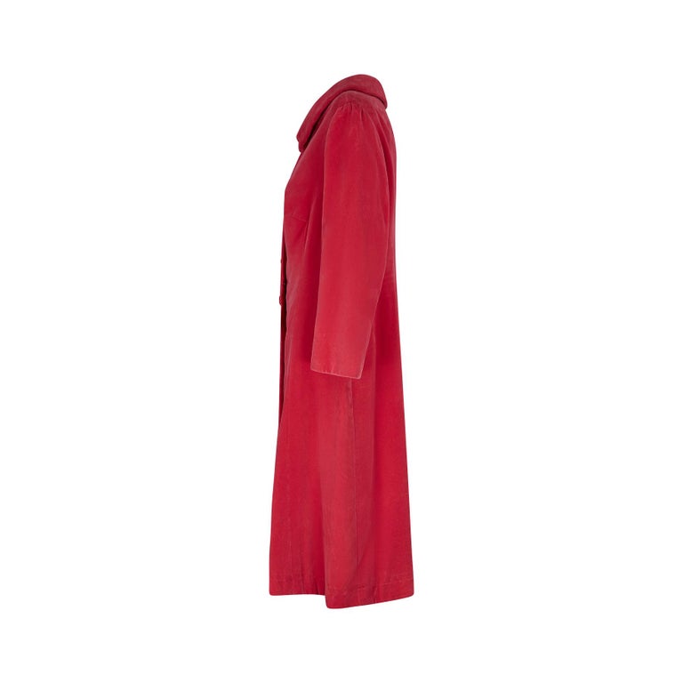 1960s Norman Hartnell Couture Shocking Pink Velvet Coat For Sale at 1stDibs