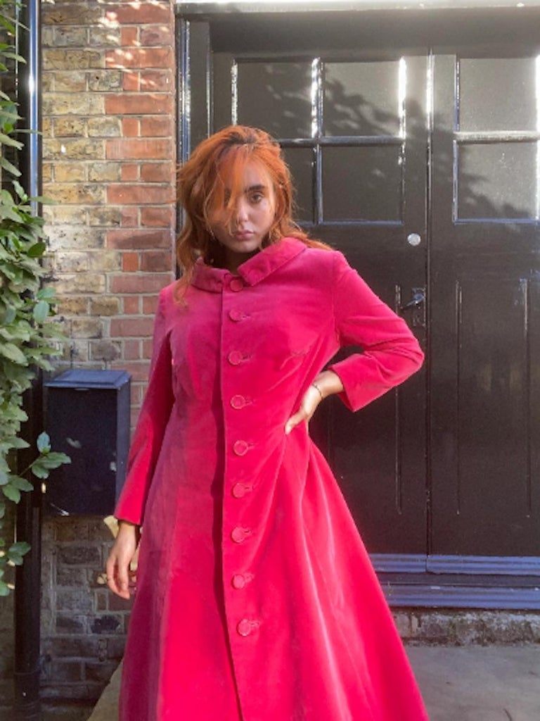 1960s Norman Hartnell Couture Shocking Pink Velvet Coat For Sale at 1stDibs