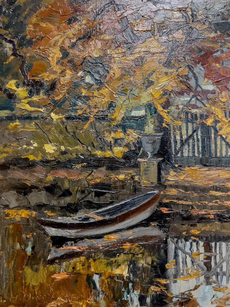 1960's Oil Painting on Canvas "Fall Reflections" For Sale at 1stDibs