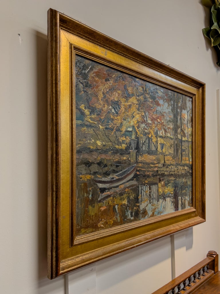 1960's Oil Painting on Canvas "Fall Reflections" For Sale at 1stDibs