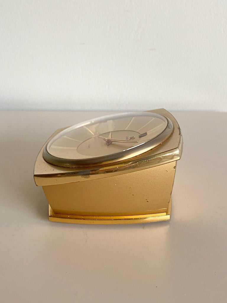 1960s Omega 8-Day Solid Brass Gold Gilt Desk Clock Ref. 5550 For Sale ...