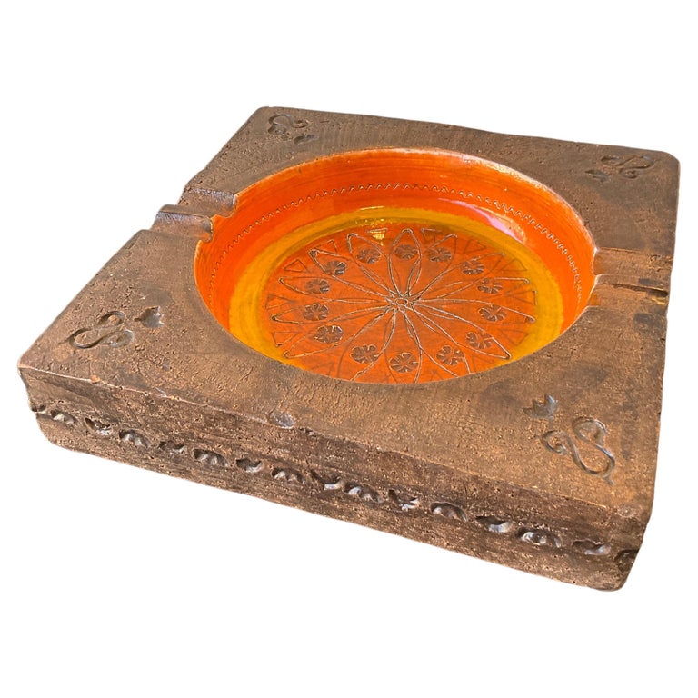 1960s Orange Bitossi Ceramic Ashtray For Sale at 1stDibs