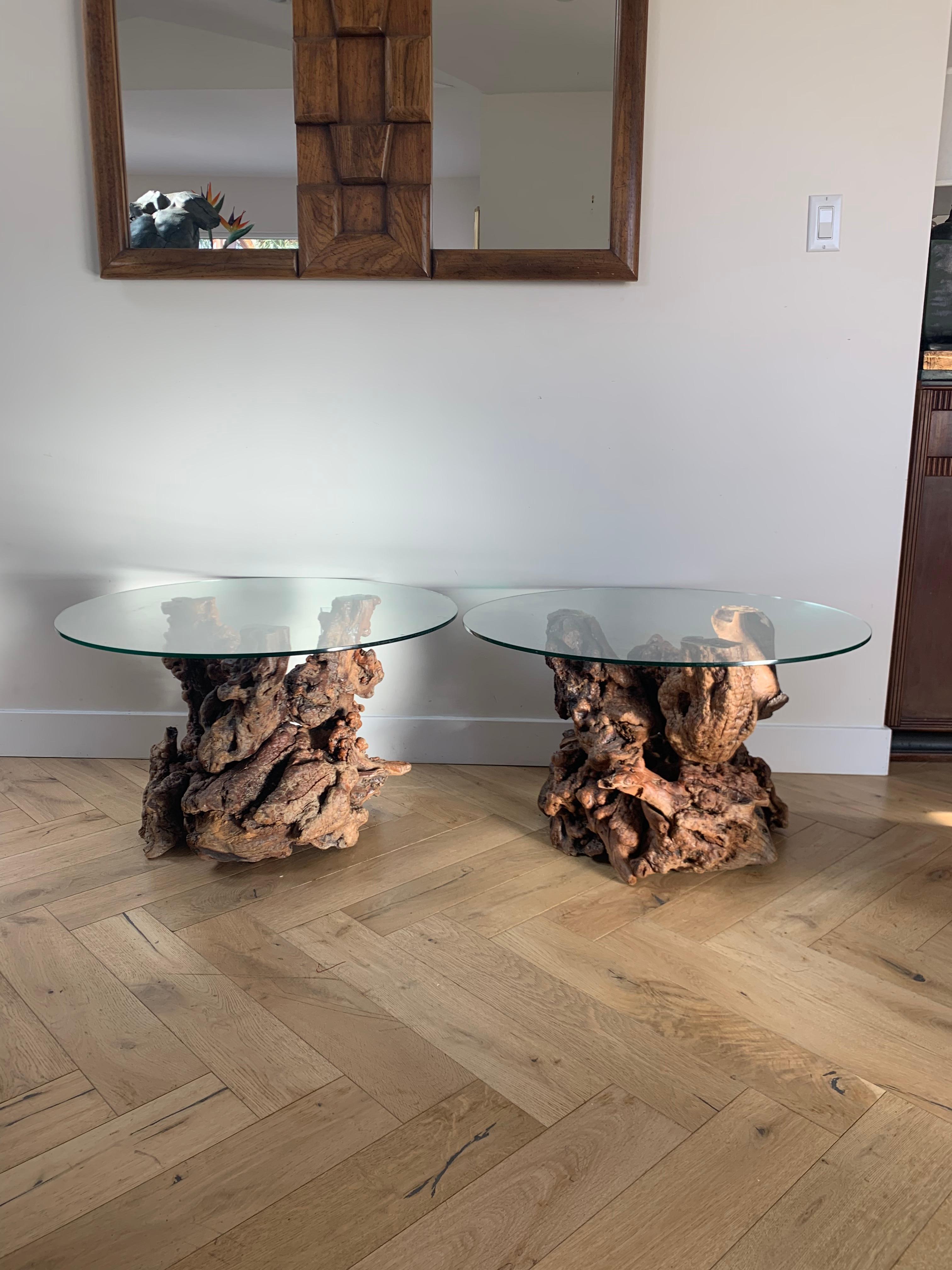 1960s Organic Root Wood Side Tables at 1stDibs